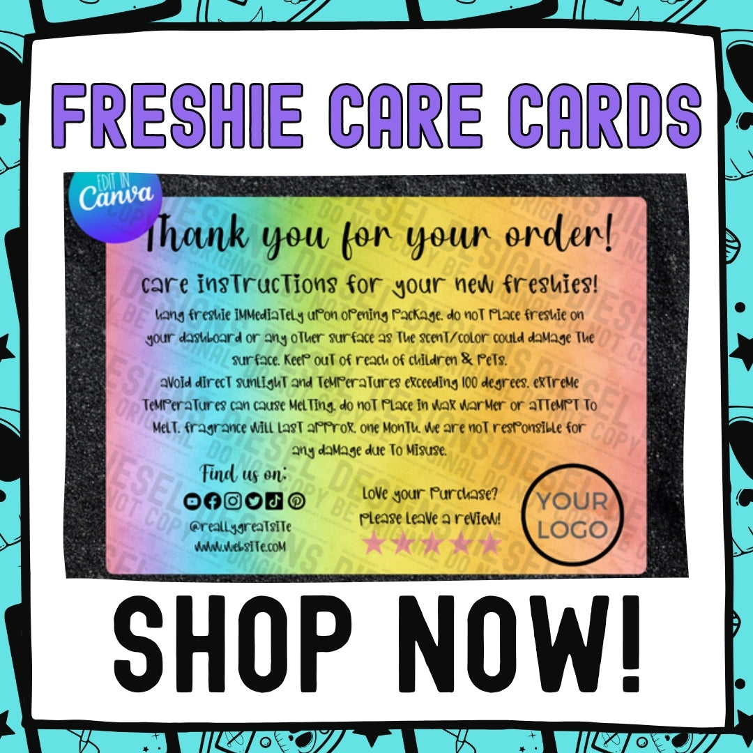 Freshie Care Cards – Diesel Designs