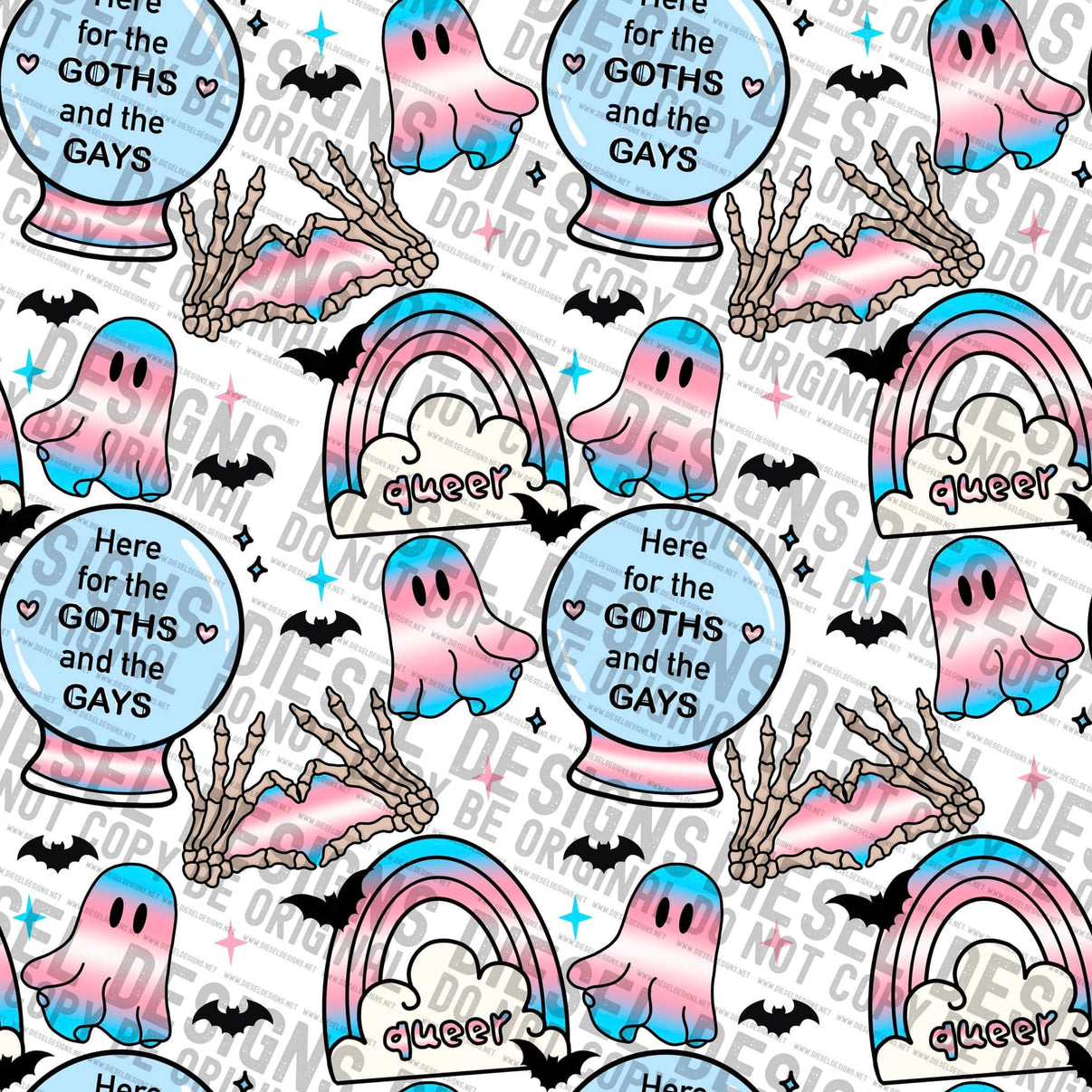 Trans spooky | 300 DPI | 12" x 12" | Seamless File – Diesel Designs